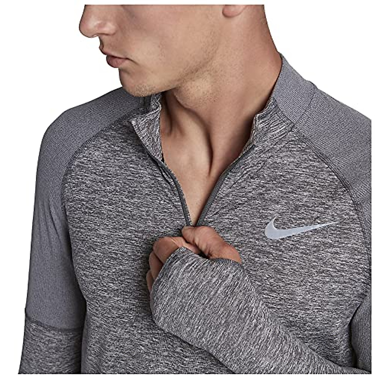 Nike Men's 1/2 Zip Element Running Top (Dark Grey/Heather, Medium)