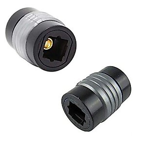 Fiber Optic Cable Extender Female to Female Optical Toslink Digital Audio Extension Cable Coupler Connector Adapter (2 Pack Black)