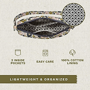 Bella Taylor Simple Crossbody Purse for Women, Small Shoulder Handbag, Quilted Cotton Delicate Floral Charcoal