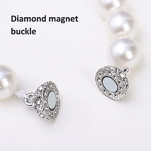 2Pcs Magnetic Pearl Curtain Buckle,Classics Pearl Magnetic Curtain Tiebacks,Rhinestone Magnetic Ball Straps Curtain Tiebacks Magnetic Clips Holdbacks Buckle Pearl White Style (25cm)