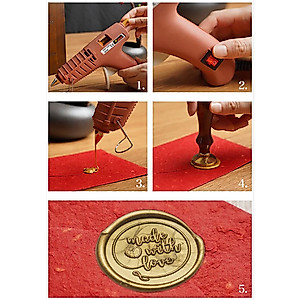 20 Pcs Premium Mailable Glue Gun Sealing Wax Sticks for Wax Seal Stamp, Great for Wedding Invitations, Cards Envelopes, Snail Mails, Wine Packages, Christmas Gift Wrapping (Vintage Gold)