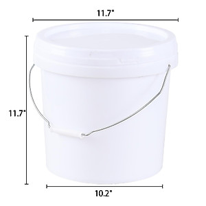 Farmoon 6 Packs 4 Gallon Food Grade Sealable Bucket, White Round Bucket With Lid