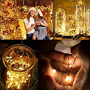 AMIR Upgraded Solar Powered String Lights, 200 LED Copper Wire Lights, 72ft 8 Modes Starry Lights, Waterproof IP65 Fairy Christmas Decorative Lights for Outdoor, Wedding, Homes, Party (Warm White)