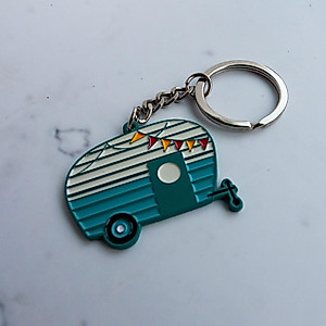 R and R Imports Cross Ford River Iowa Souvenir Camper Metal Keychain