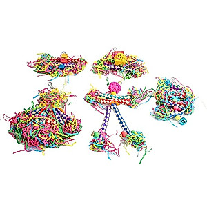 Zerodis Bird Parrots Shredding Toys, Relieve Anxiety Hanging Bird Bells Toy Bird Bells Toy Safe Healthy Bite Resistant with Sweet Sound for Parrots Pet Parrot Parakeet Cockatiel