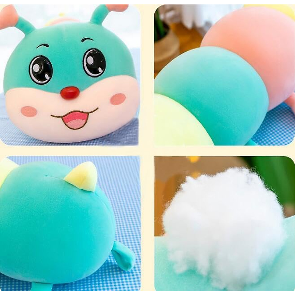RONGXG Cute Caterpillar Plush Pillow Colorful Stuffed Animal Toy Girl Stuffed Hugging Pillow Gift Sweet Companion Doll Toy Gift for Birthdays 110CM