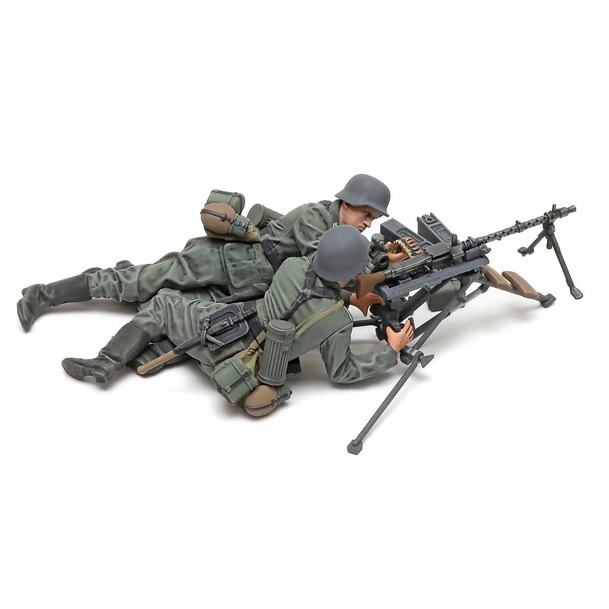 TAMIYA 35386 1:35 Figure Set German MG Troops (5) with WW2 Faithful Replica, Model Building, Plastic Kit, Crafts, Hobby, Gluing, Model Kit, Assembly, Unpainted