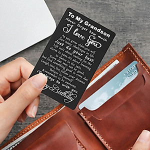 TANWIH Grandson Birthday Cards, Happy Birthday Grandson, Inspirational Gift for Granson Birthday