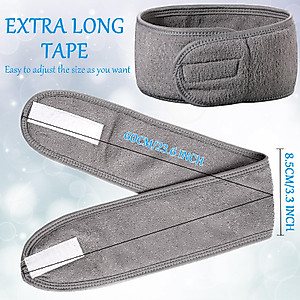 30 Pack Spa Headband Spa Facial Headband Spa Headband Bulk for Washing Face Makeup Headband for Shower Bath Sport Wrap Girls Headband Polyester Adjustable Towel with Hook and Loop Non Slip(Gray)