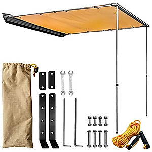 ALL-TOP Vehicle Awning 6.6'x8.2' Rooftop Pull-Out Retractable 4x4 Weather-Proof UV50+ Side Awning for SUV/Truck/Van