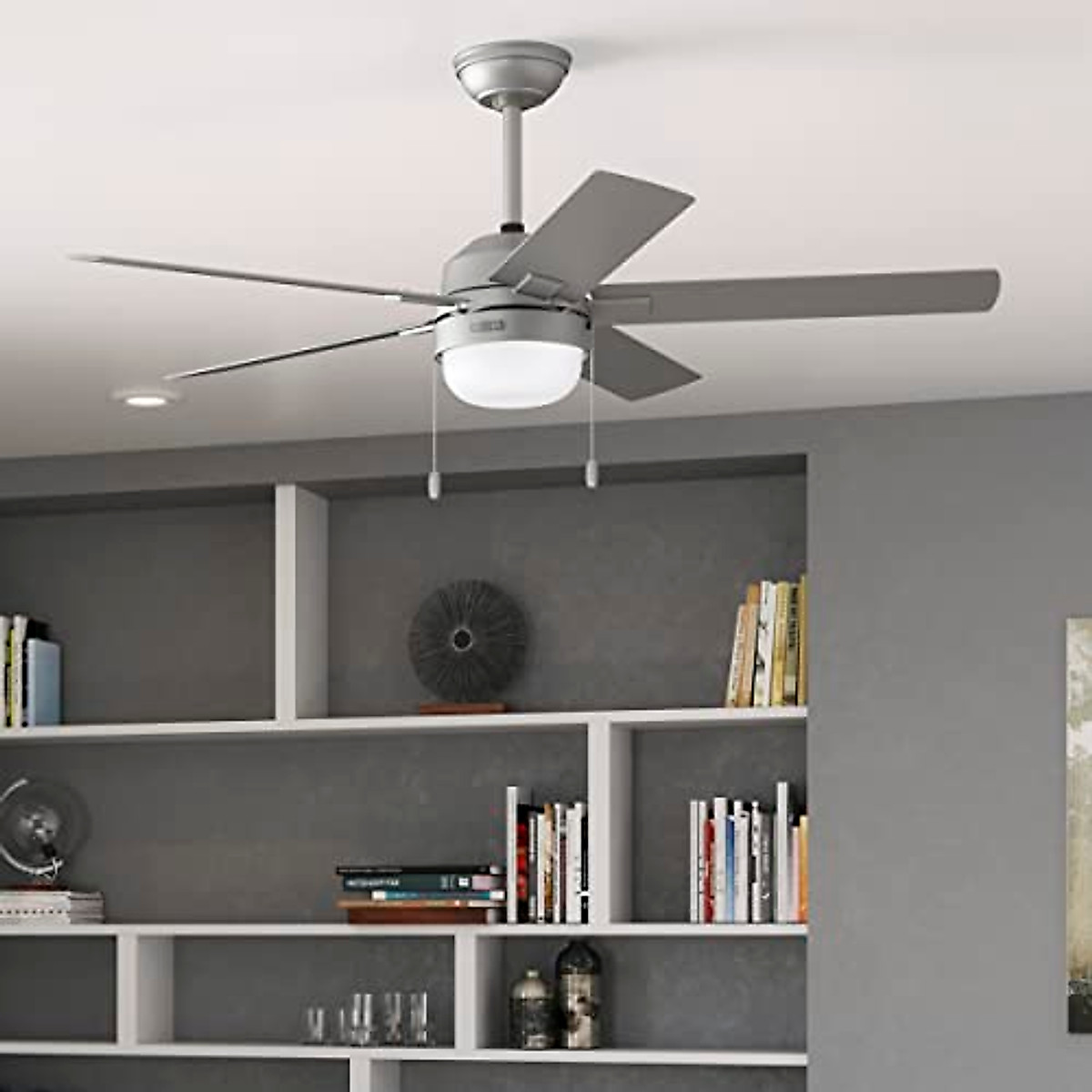 Hunter Fan Company 51467 Zeal Ceiling Fan, 52, Matte Silver