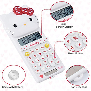 Cute calculator,5.9 * 2.6in,Powered by batteries(Included) 8 Digit with LCD Display,kids calculator,calculator for school,mini calculator,cartoon calculator,Handheld calculator,kawaii calculator