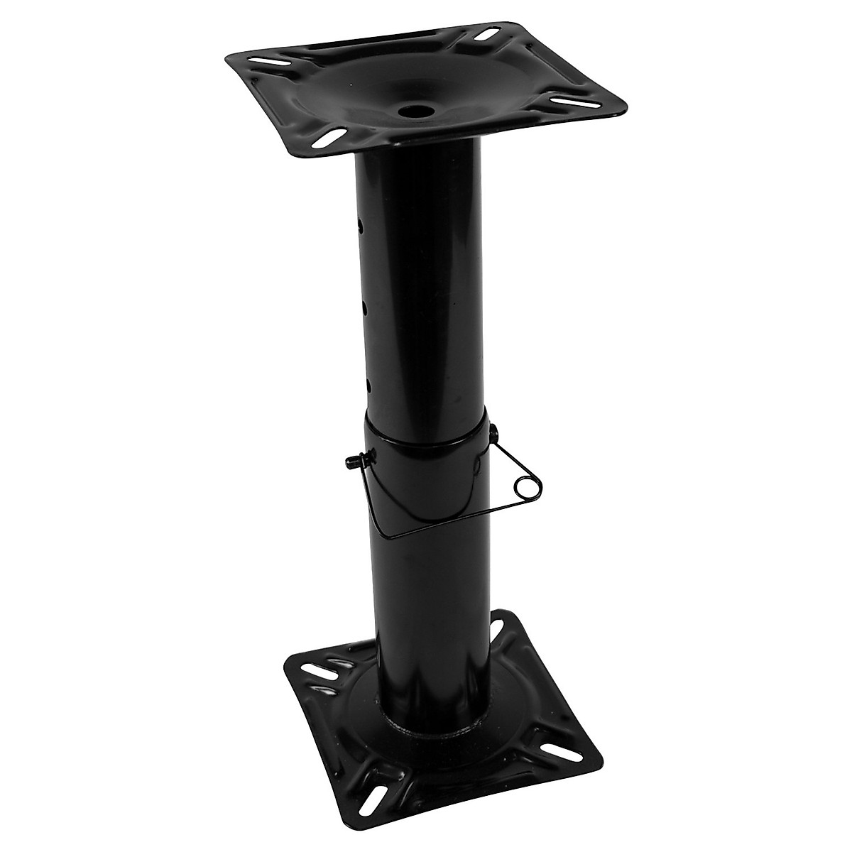 Wise 8WD1255 Adjustable Boat Seat Pedestal Adjustable Height 12" to 18", Black Powder Coated Finish