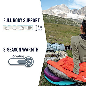 Sea to Summit Comfort Light Self-Inflating Foam Sleeping Pad for Camping and Backpacking, Women's Regular (67 x 21 x 2 inches)
