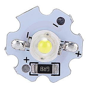 Hyuduo 1W 5V LED Chip Bulb, Light Beads 200lm Brightness High Bead Light Source Chip with Aluminum Plate for Floodlight, Pack of 25(Pure White 60006500K)