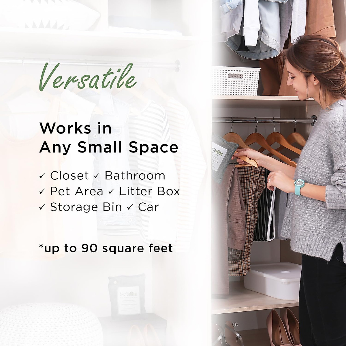 Moso Natural Air Purifying Bag 200g (7.05oz) 3 Pack. A Scent Free Odor Eliminator for Cars, Closets, Bathrooms, Pet Areas. Premium Moso Bamboo Charcoal Odor Absorber. Two Year Lifespan (Charcoal Grey)