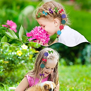 100 Pcs Hair Barrettes with Flower, Bow & Cartoon Designs - Self-Hinge Plastic Pins for Baby Girls, Toddlers (Cool)