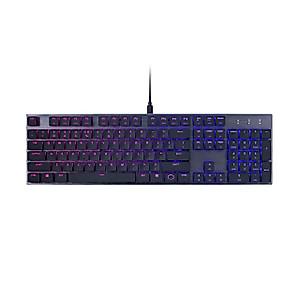 Cooler Master USB Type-C (Keyboard Side), USB 2.0 Type A (Computer Side) Sk-650-Gklr1-US SK650 Mechanical Keyboard with Cherry MX Low Profile Switches In Brushed Aluminum Design,BlacK Layout,Full