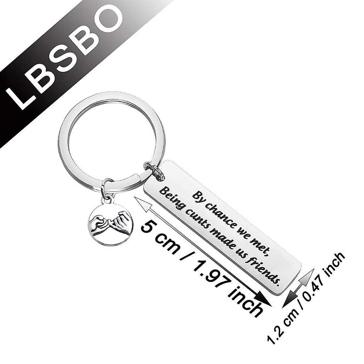 Friendship Gift Coworker Gift By Chance We Met Being Cunts Make Us Friends Keychain Picky Promise Charm Gift (By Chance K)