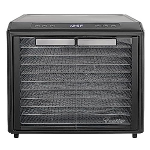 Excalibur Electric Food Dehydrator Select Series 10-Tray with Adjustable Temperature Control Includes Chrome Plated Drying Trays Stainless Steel Construction and Glass French Doors, 800-Watts, Black