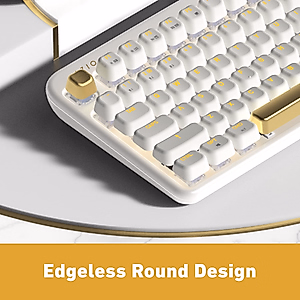 Azio IZO Wireless BT5/USB PC & Mac Mechanical Keyboard (White Blossom) and Bluetooth Mouse Bundle