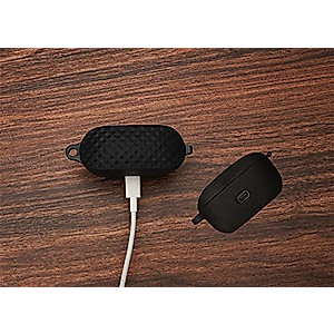 Silicone Case for JBL Vibe 100 TWS - True Wireless in-Ear Headphones , Protective Silicone with Keychain for JBL Vibe 100 TWS (Black)