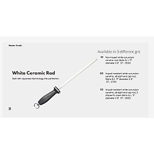 Master Grade ST-1700 Premium 12-inch Chef Knife Sharpener Sharpening Honing Steel With HRC 65 Steel Chrome