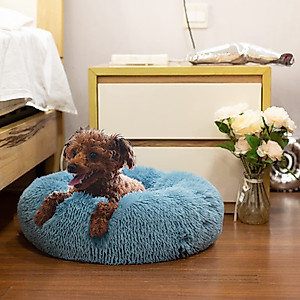 wrkfree Marshmallow Cat Bed for Small New Born Kitten, Indoor Cats Plush Puppy Bed 15 Inches