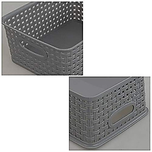 Pekky Grey Plastic Storage Baskets, Classroom Organization Baskets, 6 Packs