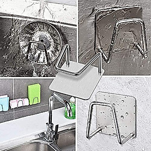 2Pack Adhexitol Sponge Holder for Kitchen Sink, Strong Adhesive Small Sponge Holder Rustproof & Waterproof Kitchen Sink Caddy - Minimal Size Save Sink Space- SUS304 Stainless Steel,Quick Drying