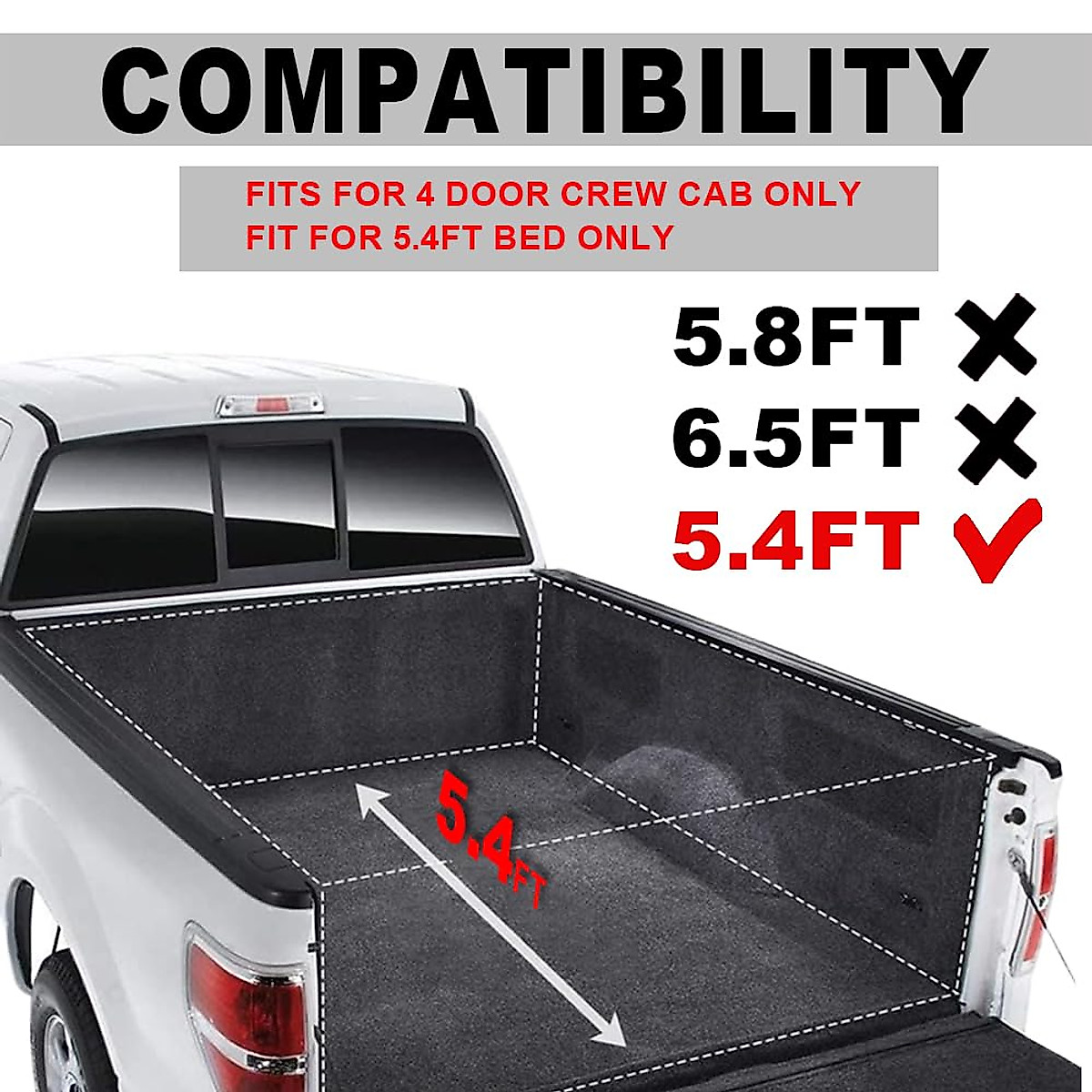 CHEDA Fender Flares Kit Compatible with 2005-2011 Dodge Dakota with 5.4ft (64.9") Bed, Fits for 4 Door Crew Cab Only