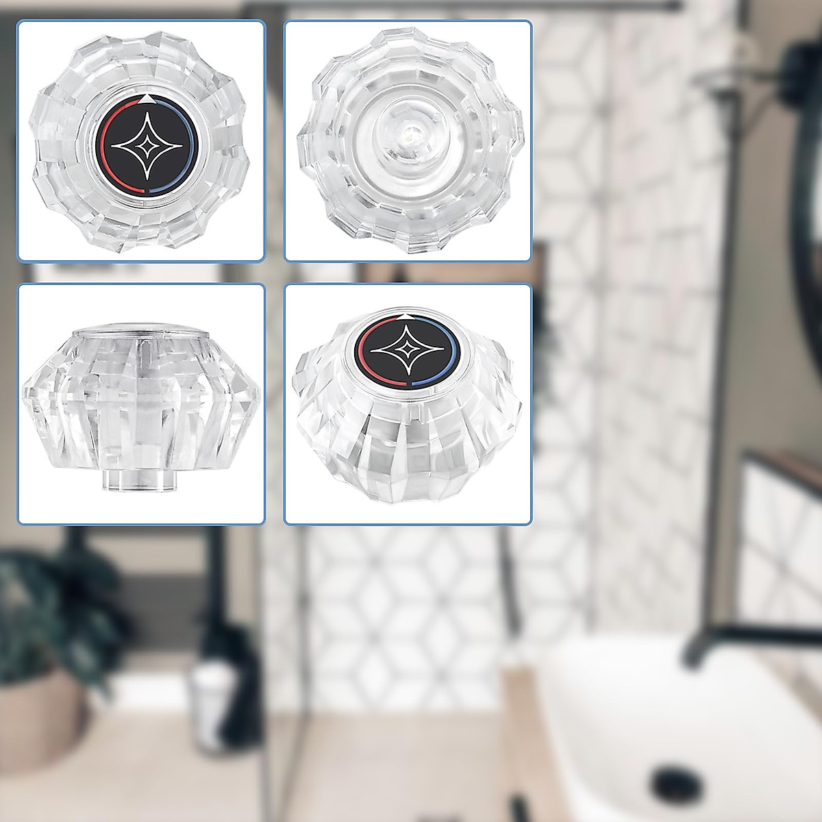 Price Pfister Old Style Avante Series Shower Faucet Handle Replacement - Compatible with 940-240, Clear Acrylic Single Handle Tub Faucet Knob