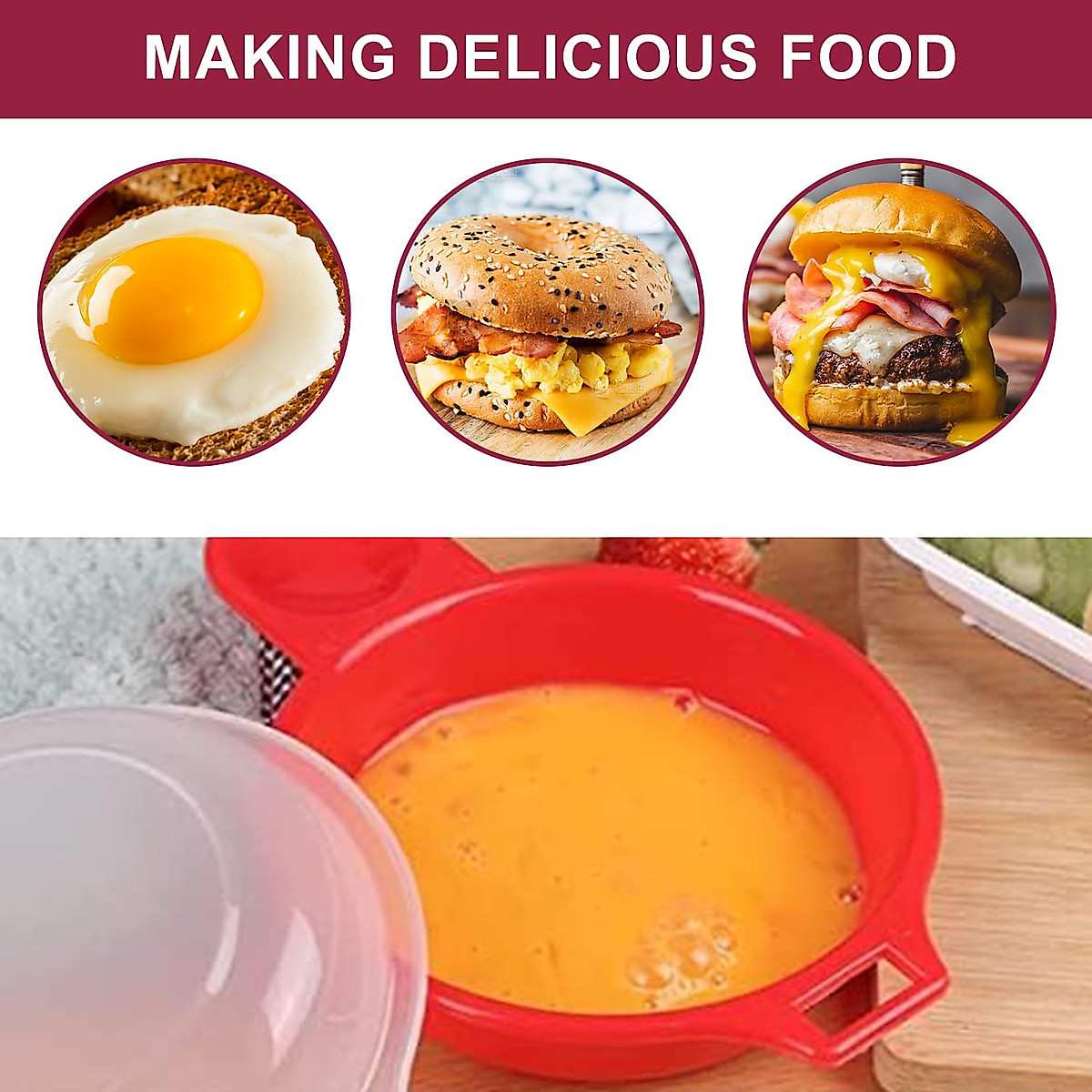 4 PCS Microwave Egg Cooker, Mini Egg Poacher Cooker, Quick and Simple Omelette Maker for Egg Sandwich, Egg Hamburg