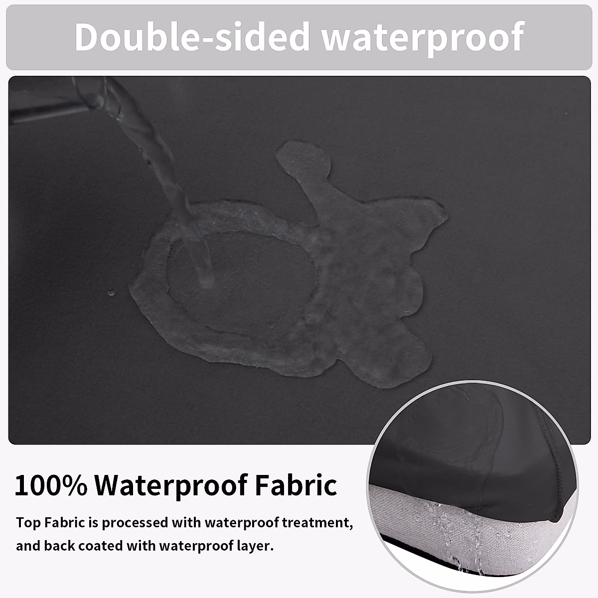 Easy-Going 100% Waterproof Chair Sofa Seat Cushion Slipcovers Couch Cushion Cover Stretch Furniture Protector for Kids, Pets (3-Piece Sofa Cushion, Dark Gray)