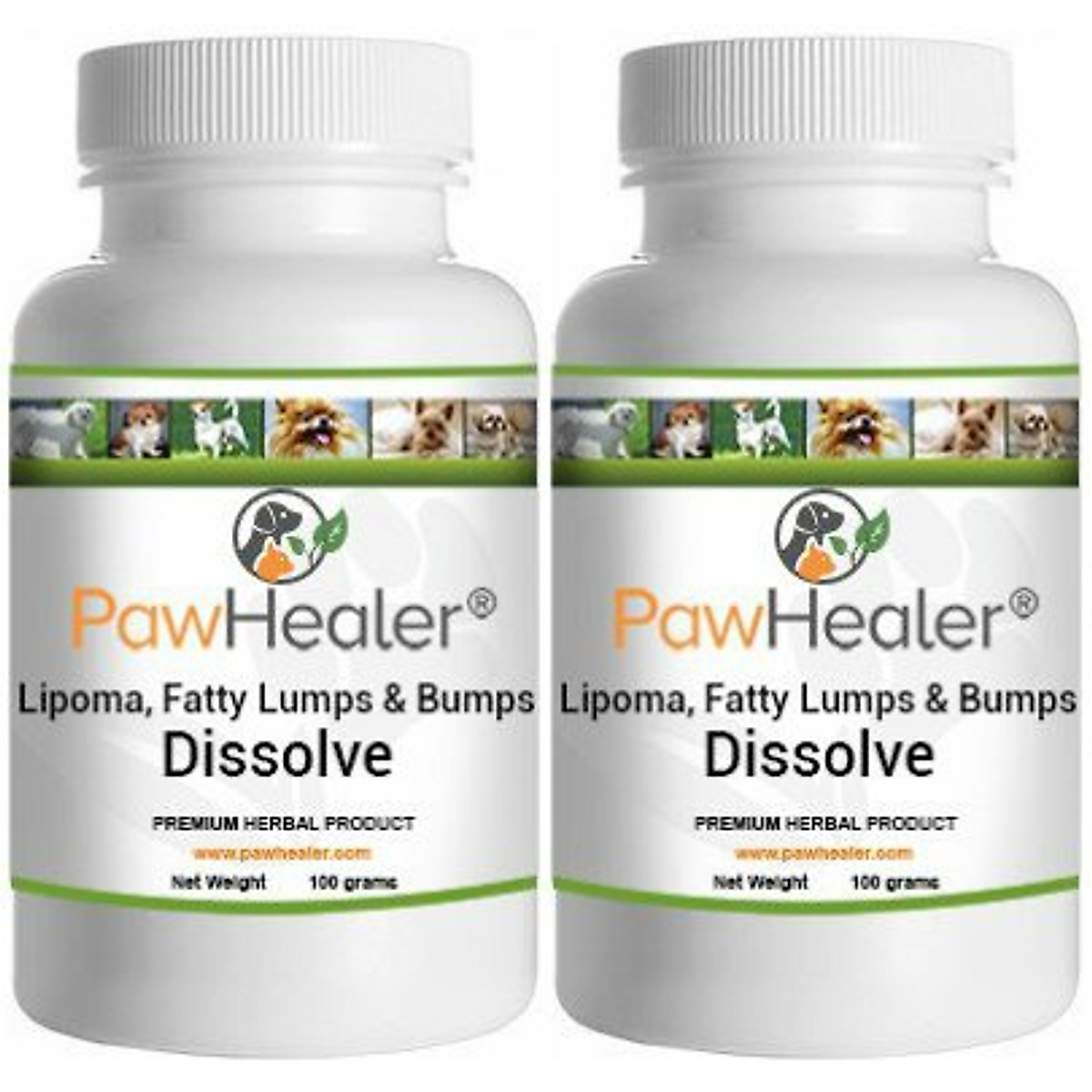 Dissolve Herbal Formula - 2 Pack - Fatty Lumps & Bumps Remedy for Dogs & Pets - 100 Grams Powder/ea