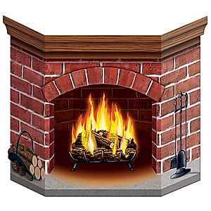 Brick Fireplace Stand-Up Party Accessory (1 count) (1/Pkg)