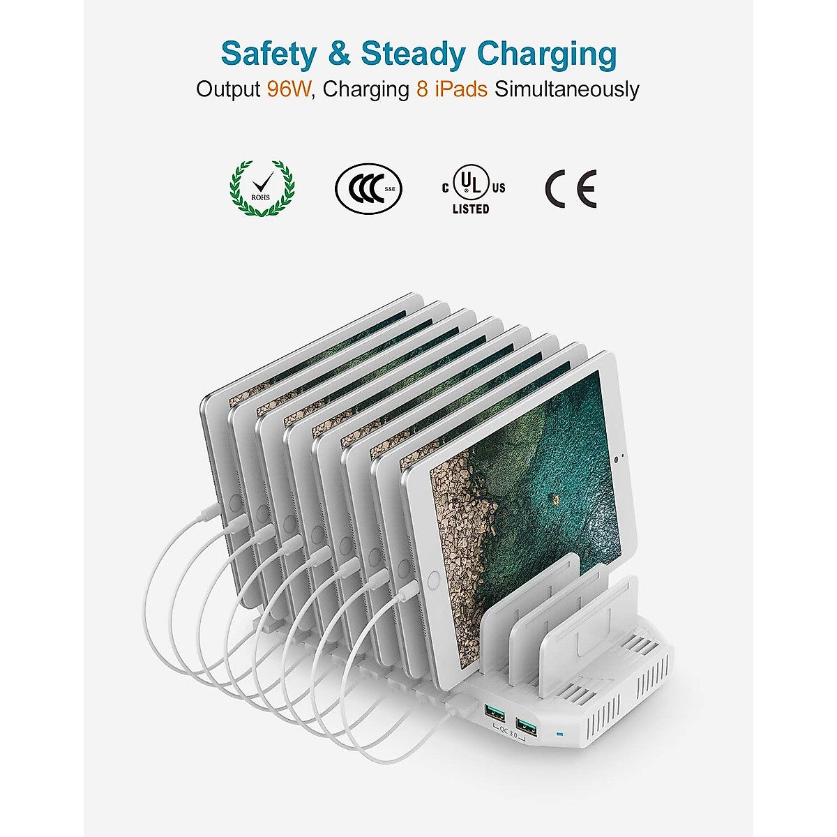 [Bundle] 96W USB Charging Staion with 2QC and USB C to USB C Cable