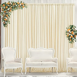 Wrinkle Free 20ft × 10ft Champagne Backdrop Curtain for Party Wedding 4 Panels 5ft×10ft Silky Polyester Champagne Drapes for Backdrop Decor Birthday Baby Shower Photography Photo Background