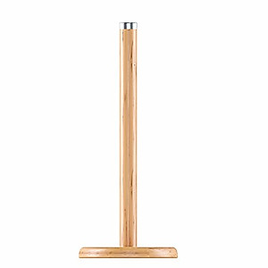Home Intuition Rustic Bamboo Wood Counter Top Slim Paper Towel Holder Stand Dispenser