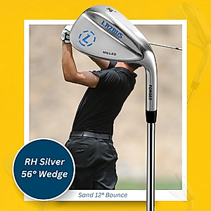 Lazrus Golf | Premium Quality RH 56 Degree Forged Golf Wedges for Exceptional Performance, Golf Wedges with Micro Milled Face for Enhanced Spin | Golf Clubs for Men (Silver, 56 Degree Single)