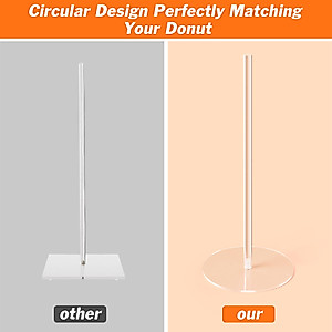 Dooiclear Donut Stand 6 Pack, Acrylic Bagel Stand, Clear Doughnut Holder, Donut Display Stand for Dessert Table, Bagel Display Tower for Birthday, Wedding, Baby Shower, Christmas, Party