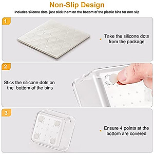 SMARTAKE 13-Piece Drawer Organizers with Non-Slip Silicone Pads, 5-Size Desk Drawer Organizer Trays Storage Tray for Makeup, Jewelries, Utensils in Bedroom Dresser, Office and Kitchen, Clear