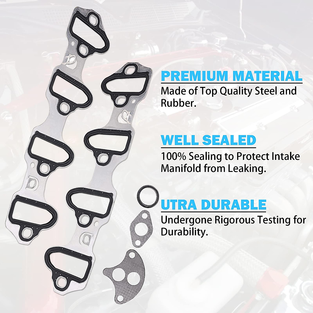 Intake Manifold Gasket Set - Compatible with 4.8L 5.3L 6.0L Chevy Silverado, Suburban, Tahoe, GMC Sierra, Yukon, Savana, Cadillac Escalade - Replace 89060413 MS98016T