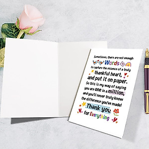 Supoeguk Lovely Thank You Card for Friend, Appreciation Card for Boss Coworker, Poem Thank You Card for Teacher, Sweet Friendship Card for Him Her, One in A Million