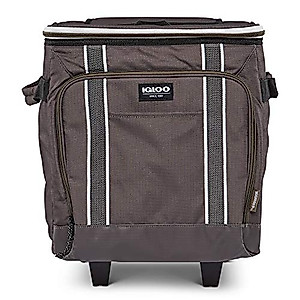 Igloo 40 Can Large Portable Insulated Soft Cooler with Rolling Wheels, Olive