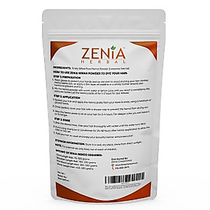 Zenia 100% Pure & Natural Henna Powder (Lawsonia Inermis) | 100 grams (3.5 oz) | Orange-Red Hair Color | Triple Sifted | Fresh from Rajasthan | No Chemicals, No Additives