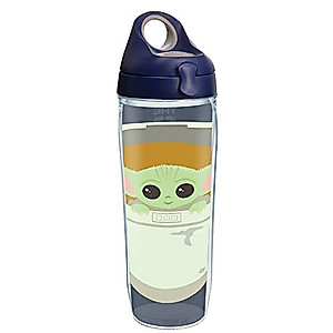 Tervis Made in USA Double Walled The Mandalorian Child in Carrier Insulated Tumbler Cup Keeps Drinks Cold & Hot, 24oz Water Bottle, Clear