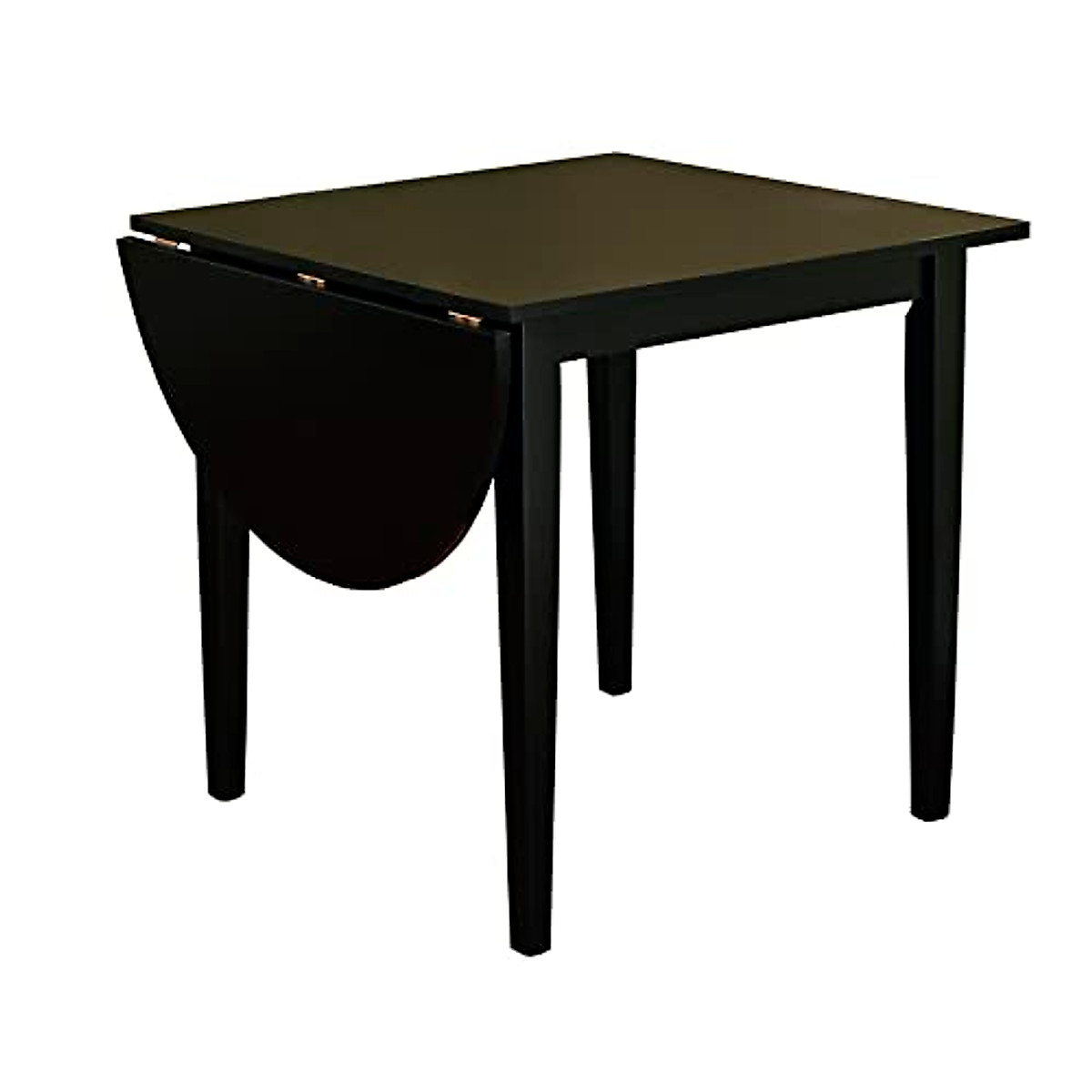 Target Marketing Systems Tiffany Two-Toned Single Drop Leaf Dining Table for Small Spaces, and Apartments, Made of Solid Rubberwood, Expands from 30" to 43", Black