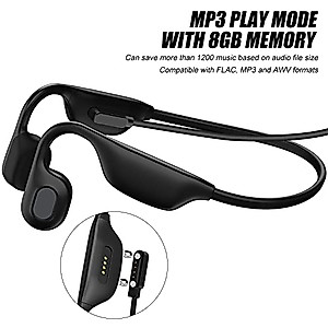 Tonfarb Bone Conduction Headphones Open Ear Wireless Bluetooth Headset with Mic Sweat Resistant Bone Conducting Earphones for Running Fitness Office Home Workouts Cycling (Black-Swimming)