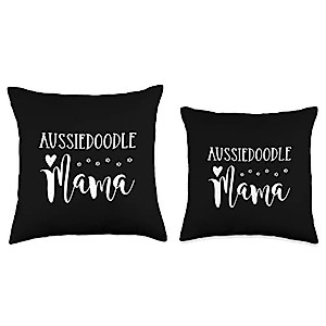 Cute Aussiedoodle Mom Gifts - Aussiedoodle Lovers Dog Mom-Cute Aussiedoodle Mama Throw Pillow, 16x16, Multicolor